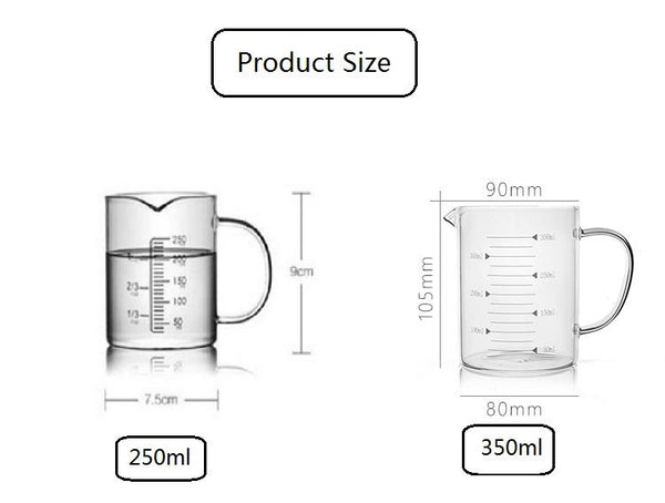 Tempo High Temperature Measuring Cup 250ml/350ml (high-quality borosil – ShopJillionTrinkets