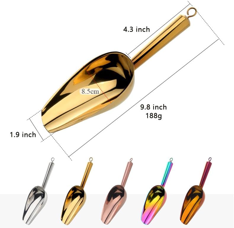 Be Scope Stainless Steel Ice Scoop – Durable Canister & Ice Maker Tool ...