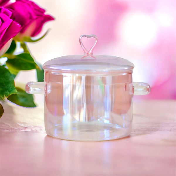 Chanti Pink Borosilicate Glass Pot – Non-Toxic Stylish Sauce & Bakewar ...